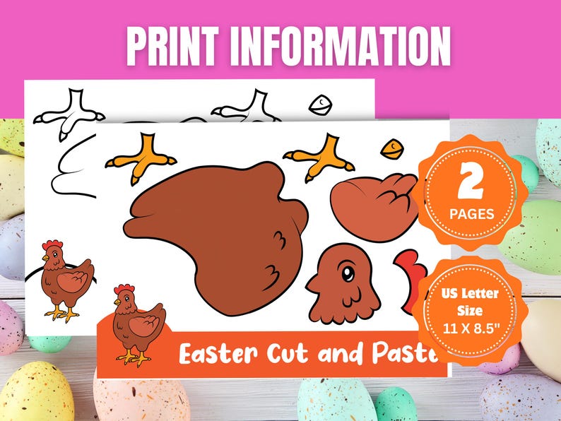 Build an Easter Farm Chicken Printable Cutout Craft for Kids | Spring ...