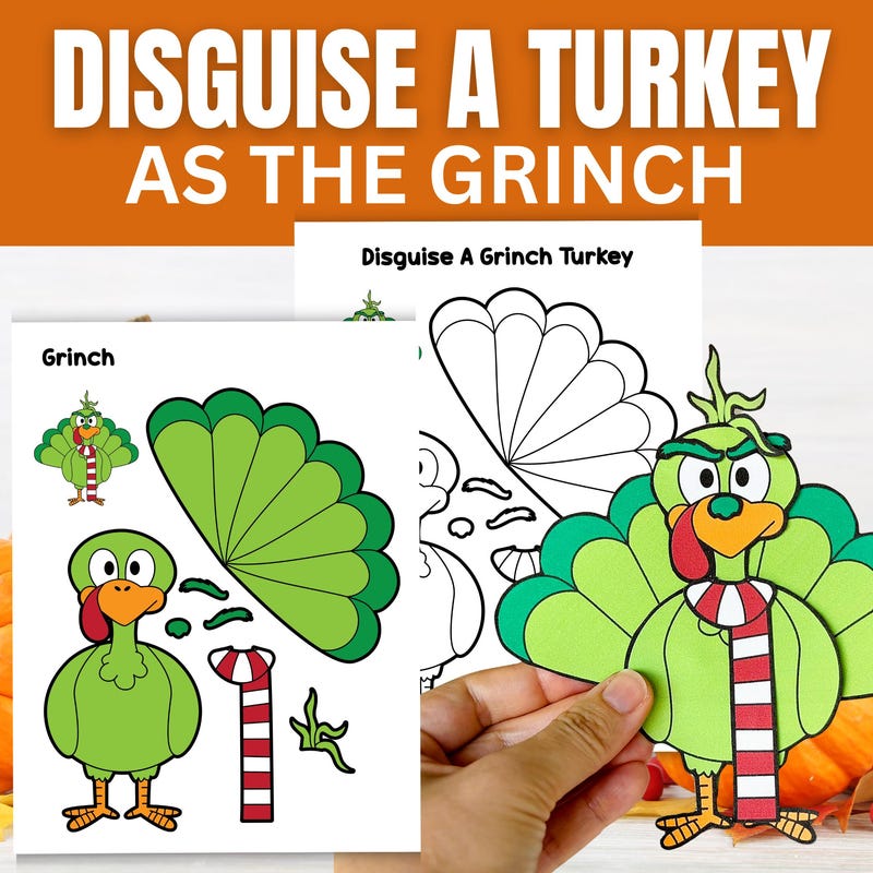 Turkey Disguise Grinch Template - Etsy