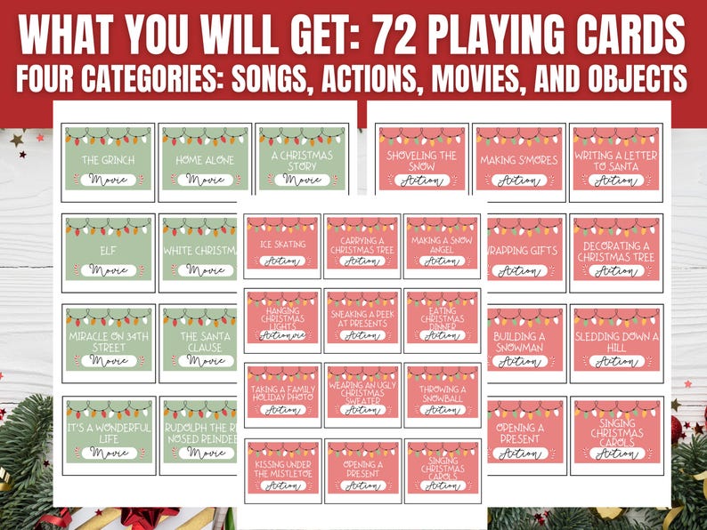 Printable Christmas Charades | Holiday Printable | Family, Group Party ...