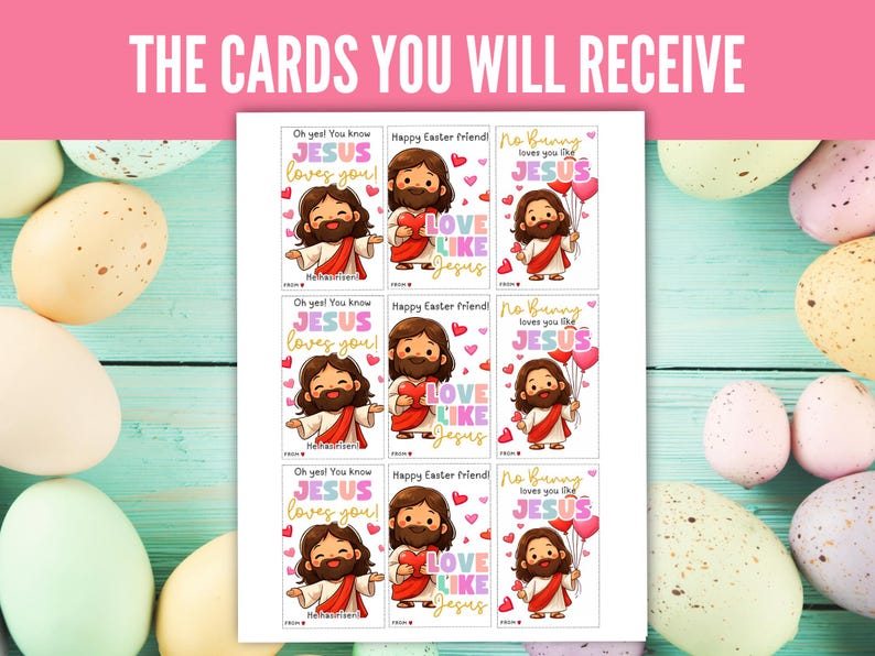 Printable Christian Bible Verse Jesus Easter Gift Cards | Kids Sunday ...