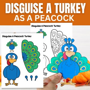 Disguise a Turkey as Peacock Kids Craft | Thanksgiving Home & Classroom ...