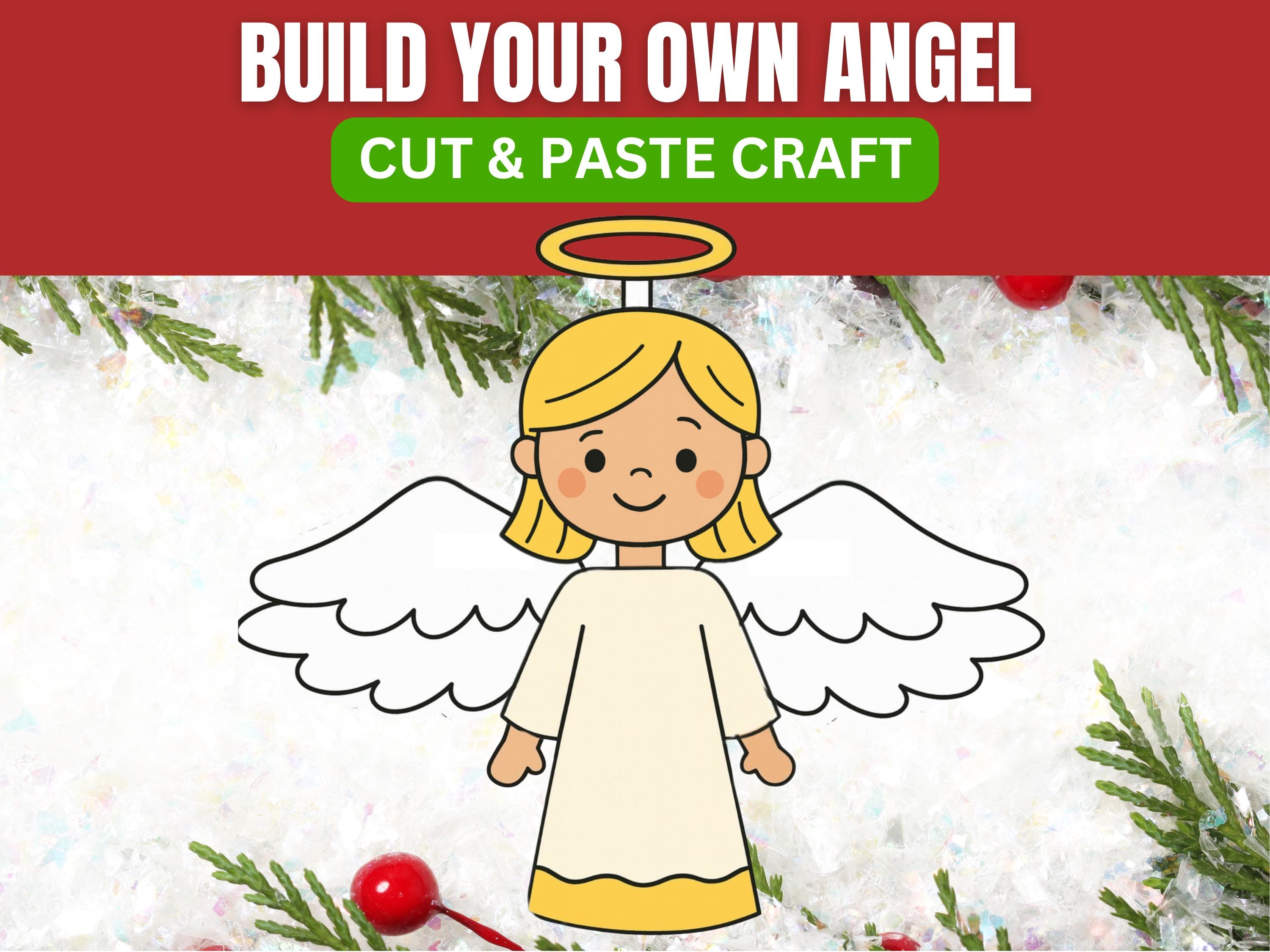 Printable Build a Nativity Angel Cut & Paste Bible Activity for Kids ...