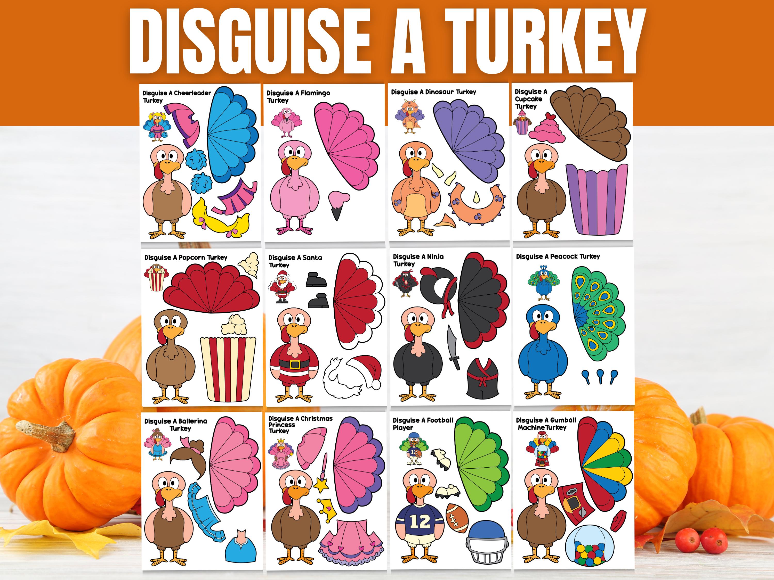 20 X Disguise a Turkey Kids Paper Craft Mega Bundle | Thanksgiving Home ...