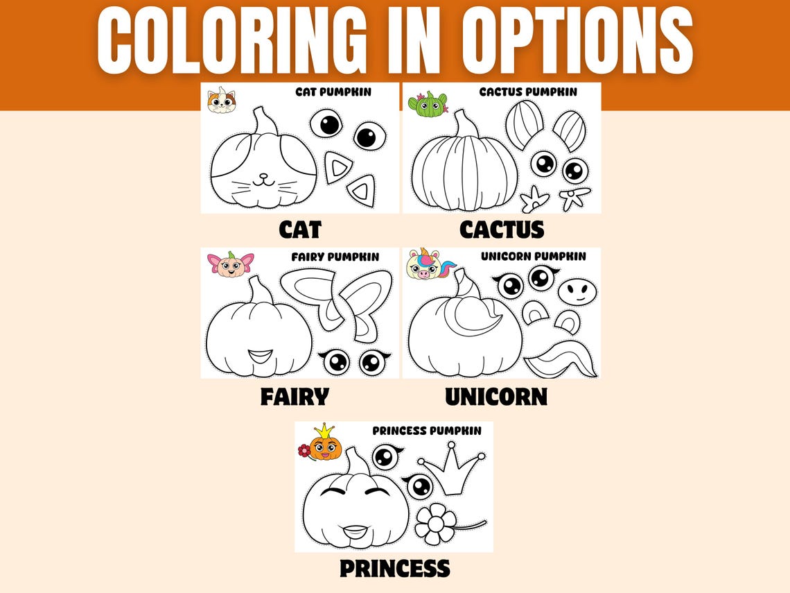 5 X Girls Disguise a Pumpkin Kids Craft Bundle | Halloween Kids ...