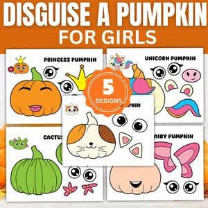 5 X Girls Disguise a Pumpkin Kids Craft Bundle | Halloween Kids ...