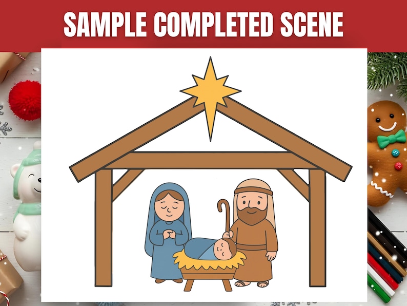 Printable Build a Nativity Cut & Paste Bible Activity for Kids | Jesus ...