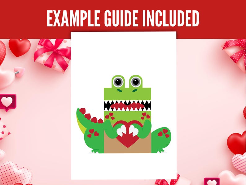 DIY Dinosaur Valentine Box Printable Kit for Kids | Mailbox Craft Kit ...