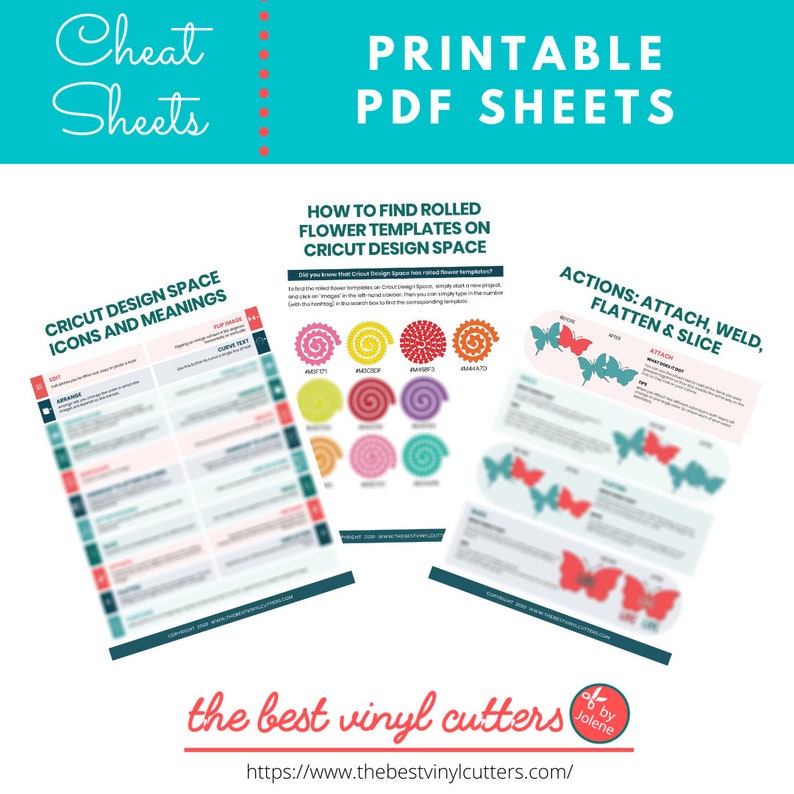 Printable Cheat Sheets for Cricut Design Space - Beginners Guide PDF ...