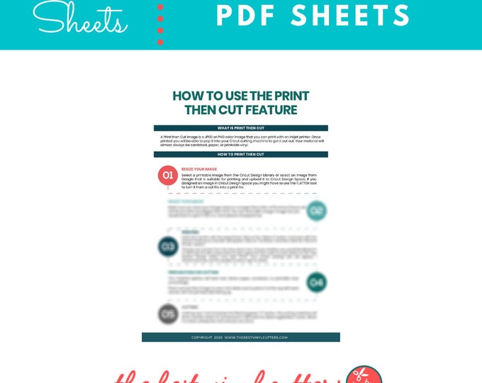 Cricut Cheat Sheet Print Then Cut Directions for Beginners Digital ...
