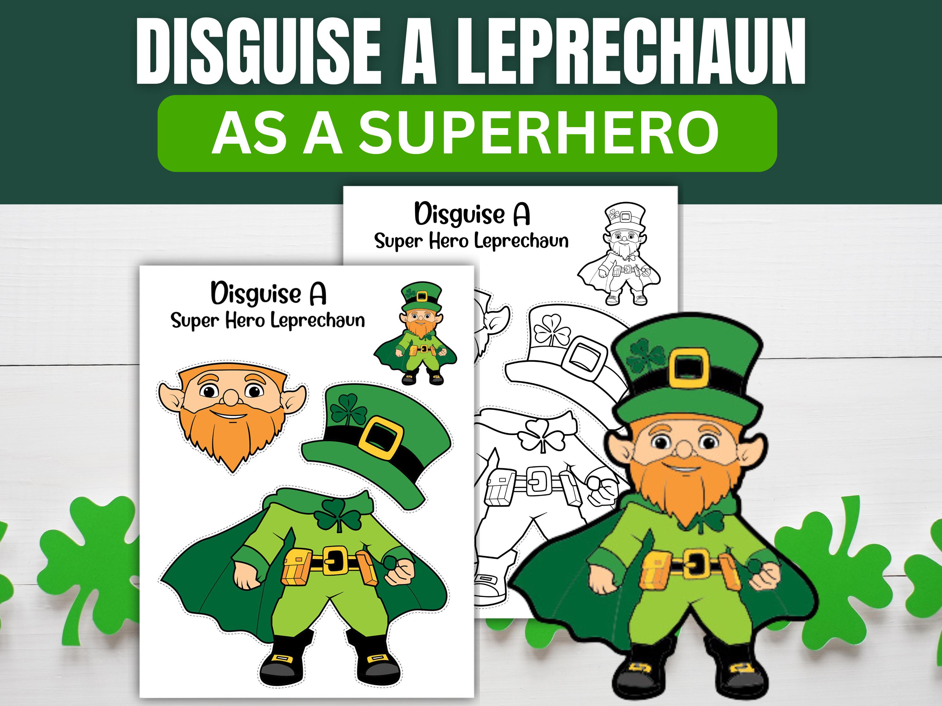Disguise a Leprechaun as a Superhero Printable Cutout Craft for Kids ...