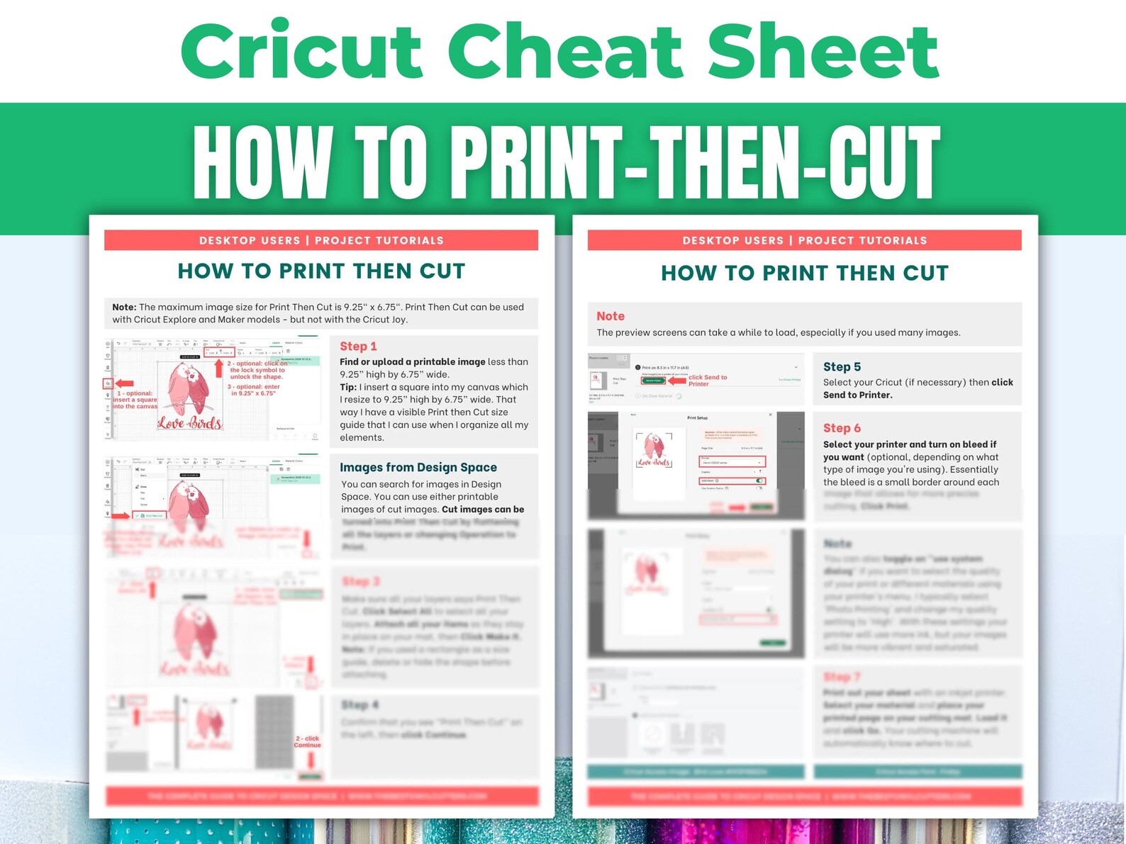 Cricut Design Space Beginners Cheat Sheet: How to Print Then Cut ...