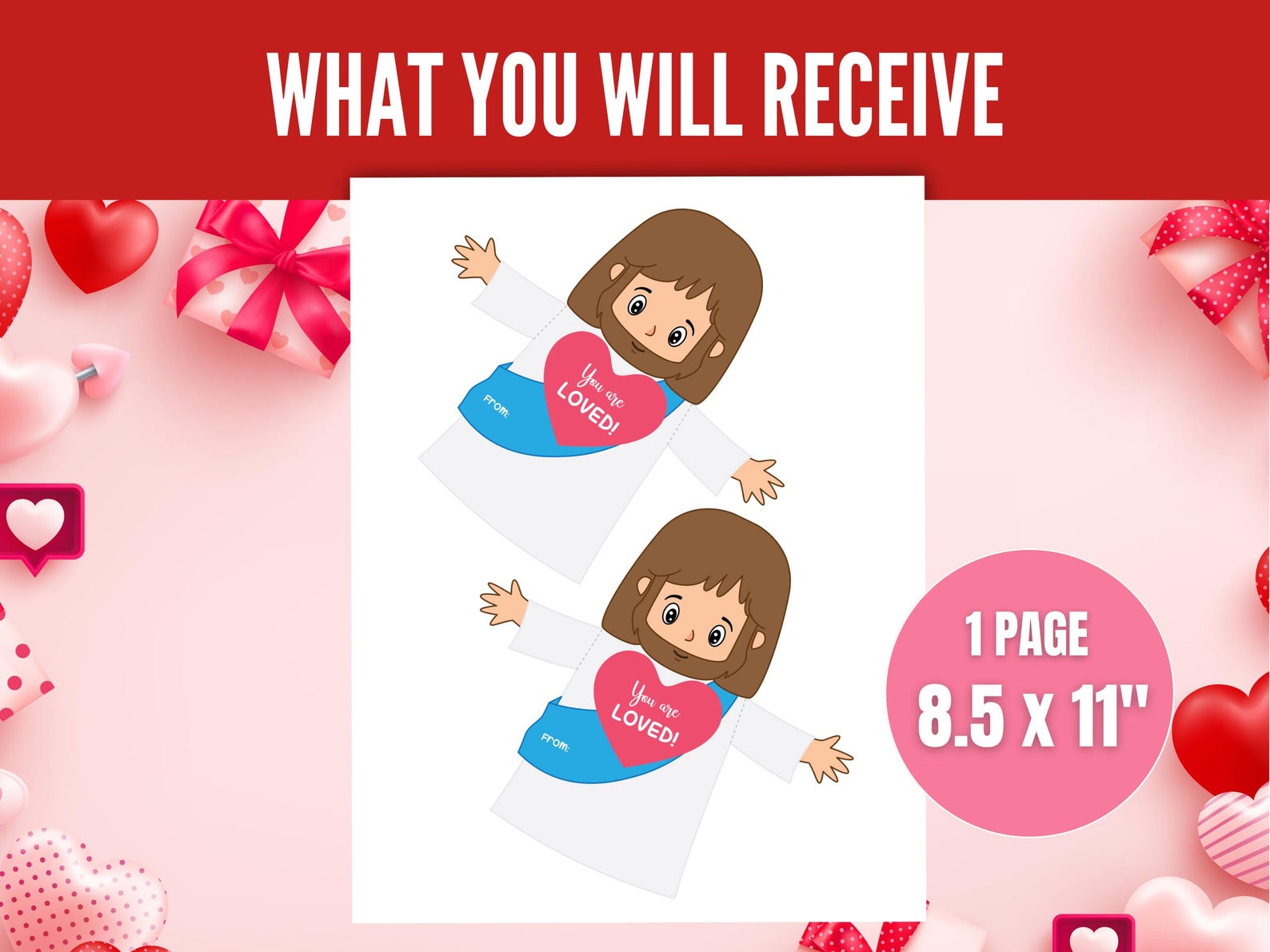 Jesus Classroom Candy Holder Card for Kids | Valentines Hugger Cards ...