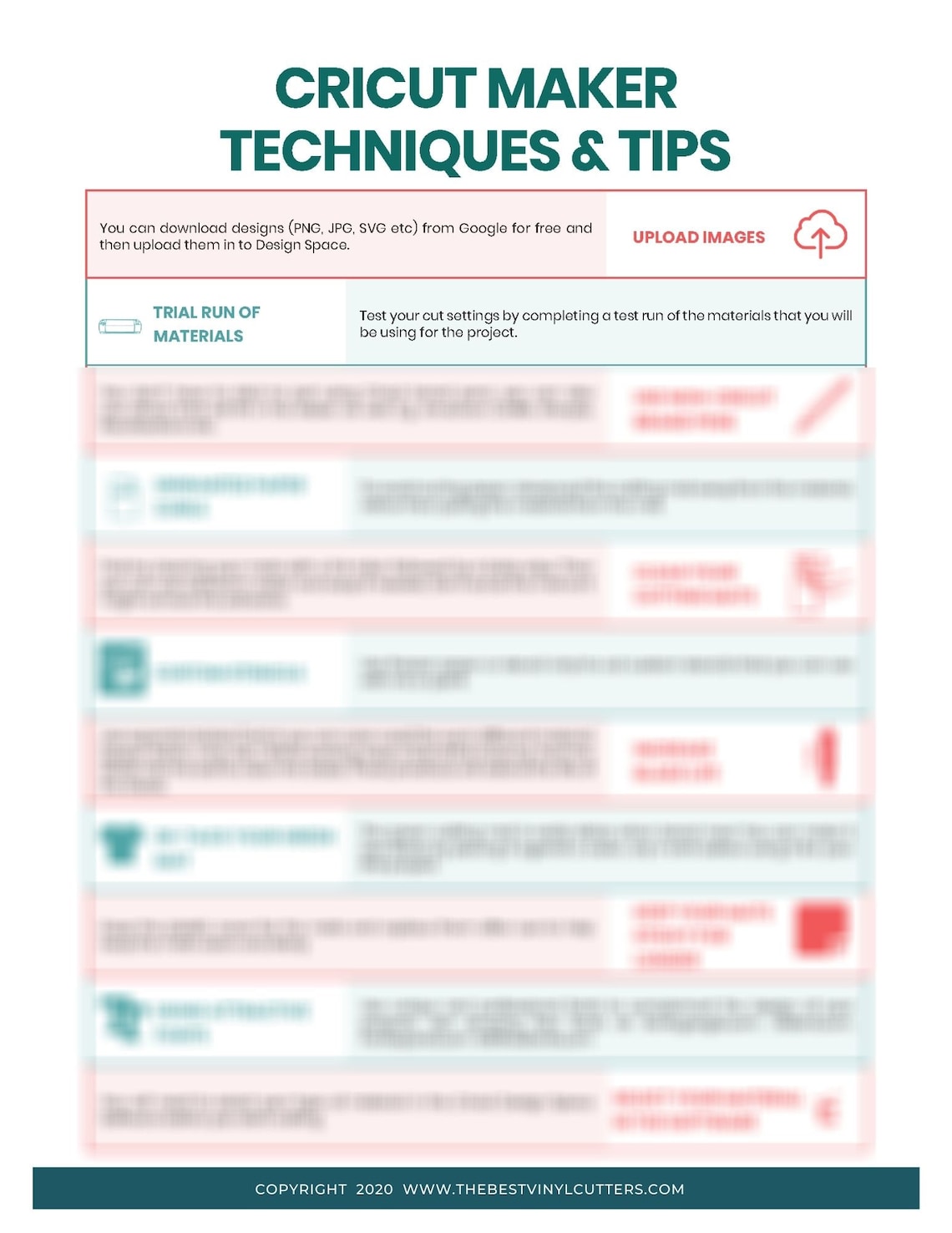 Printable Cheat Sheets for Cricut Maker Beginners Guide PDF - Etsy