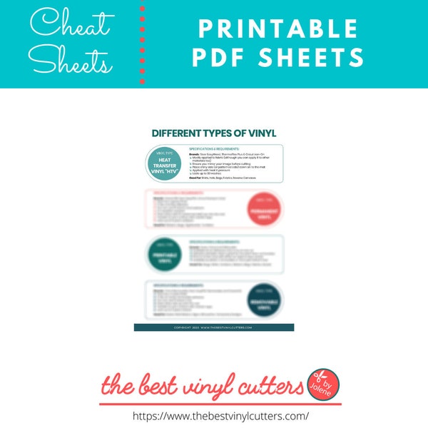 Printable Cheat Sheets for Cricut Easypress - Beginners Guide PDF ...