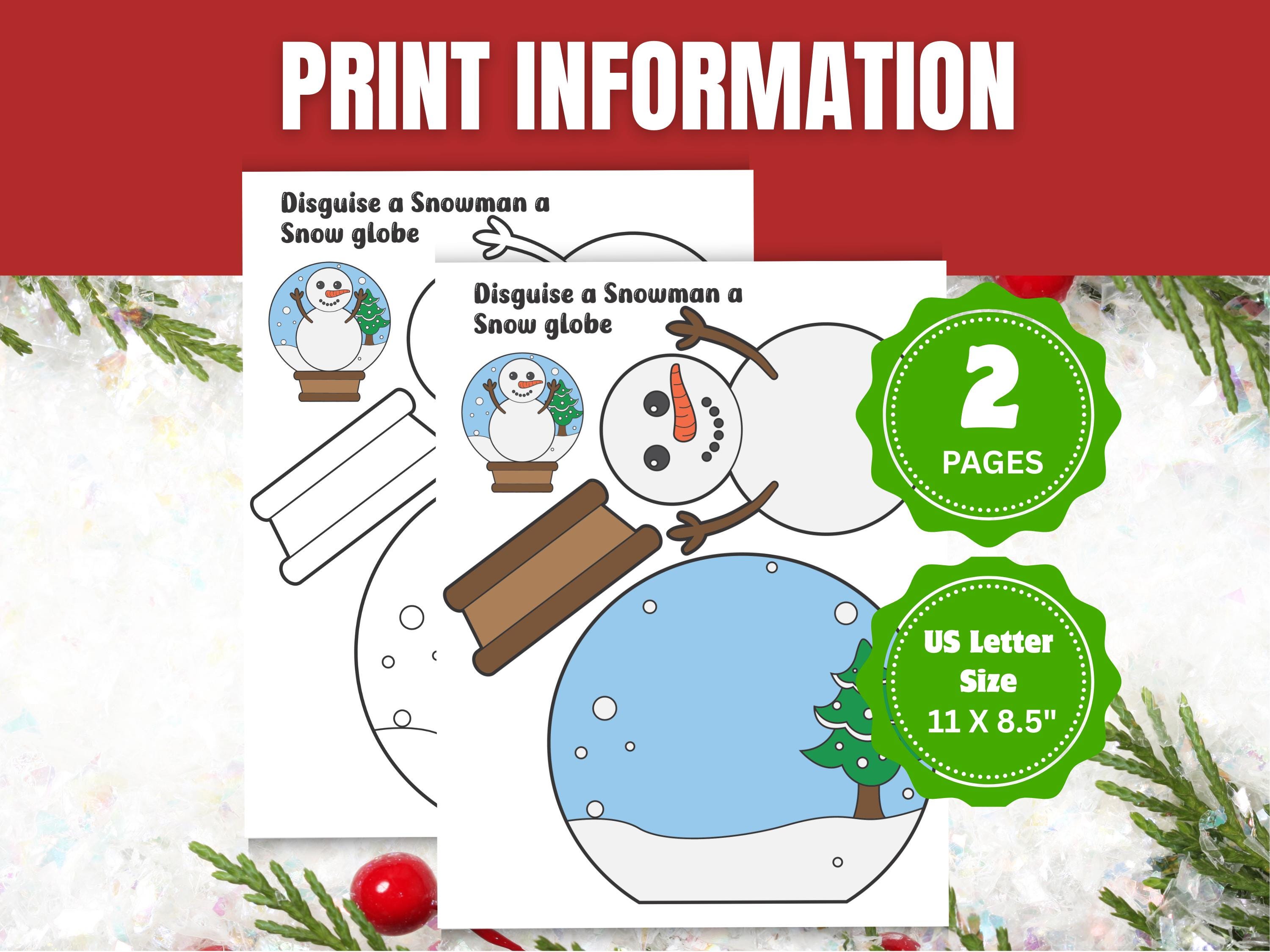 Disguise a Snowman as a Snow Globe Printable Craft for Kids | Christmas ...