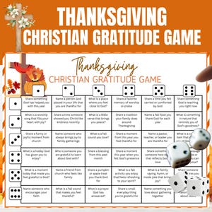 Printable Christian Thanksgiving Gratitude Dice Game | Family, Sunday ...