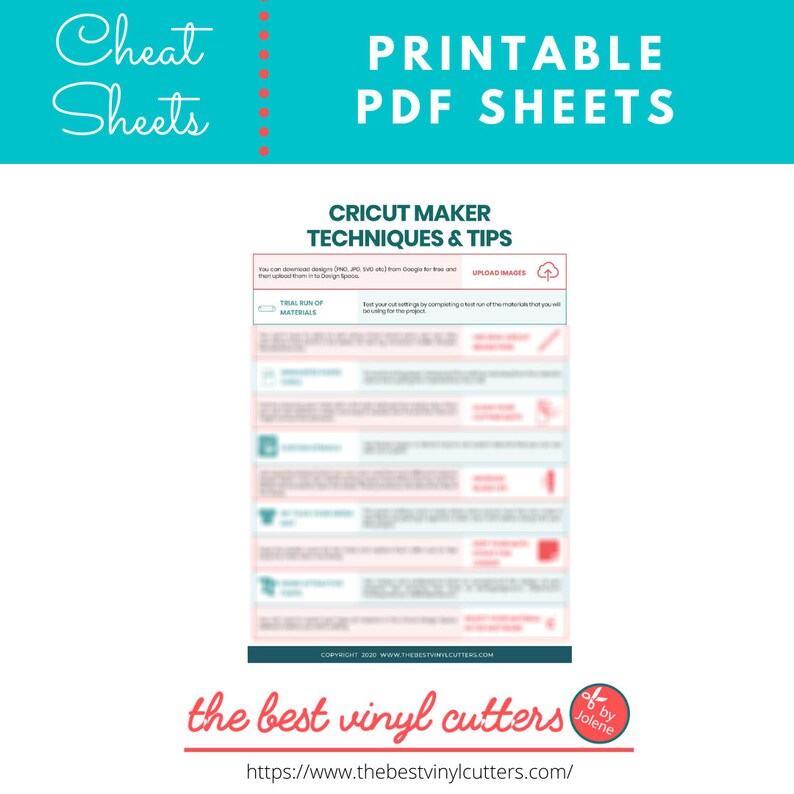 Printable Cheat Sheets for Cricut Maker Techniques & Tricks - Beginners ...