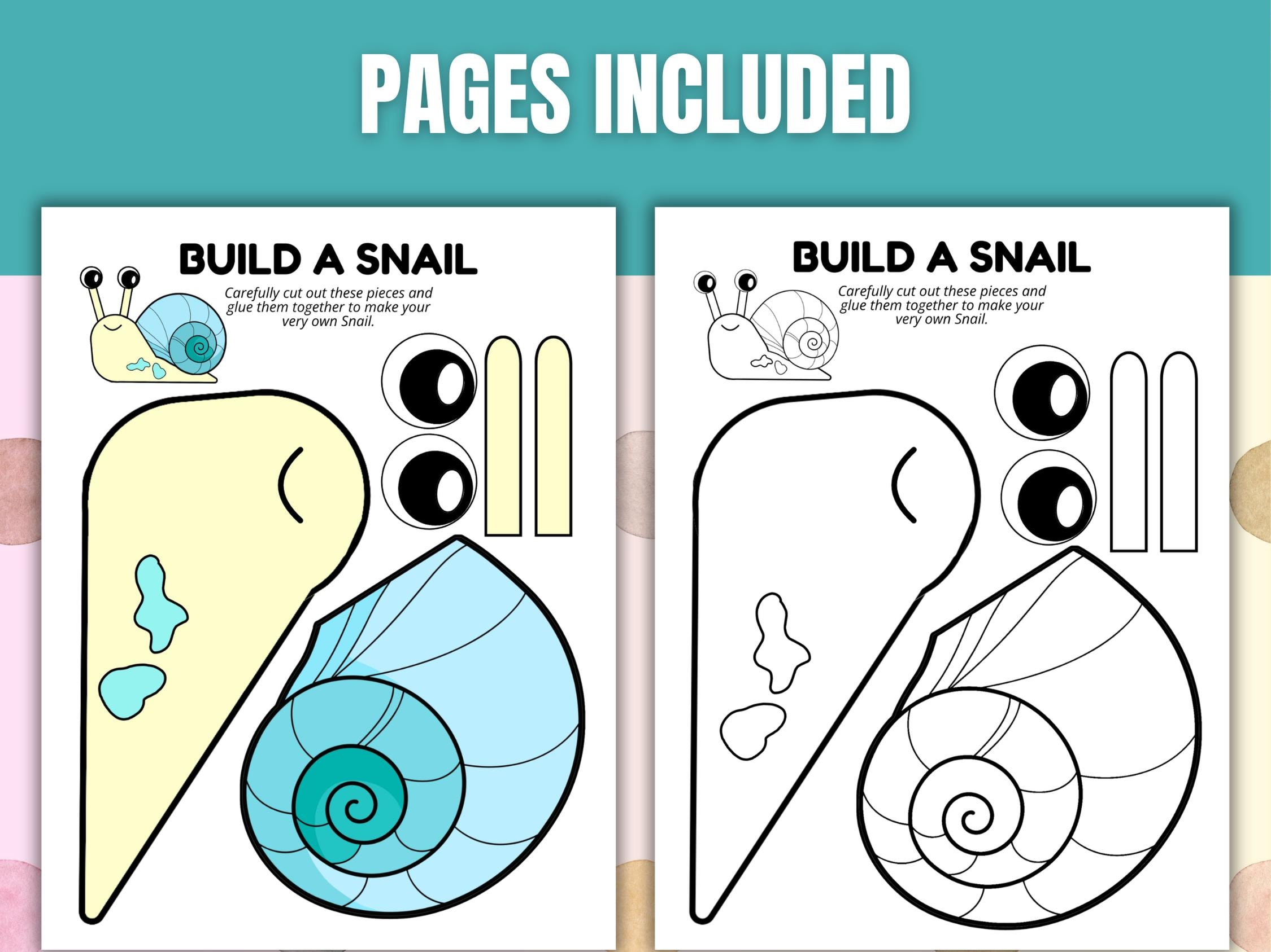 Build a Snail Printable Craft for Kids | Spring Animals Kids Activities ...