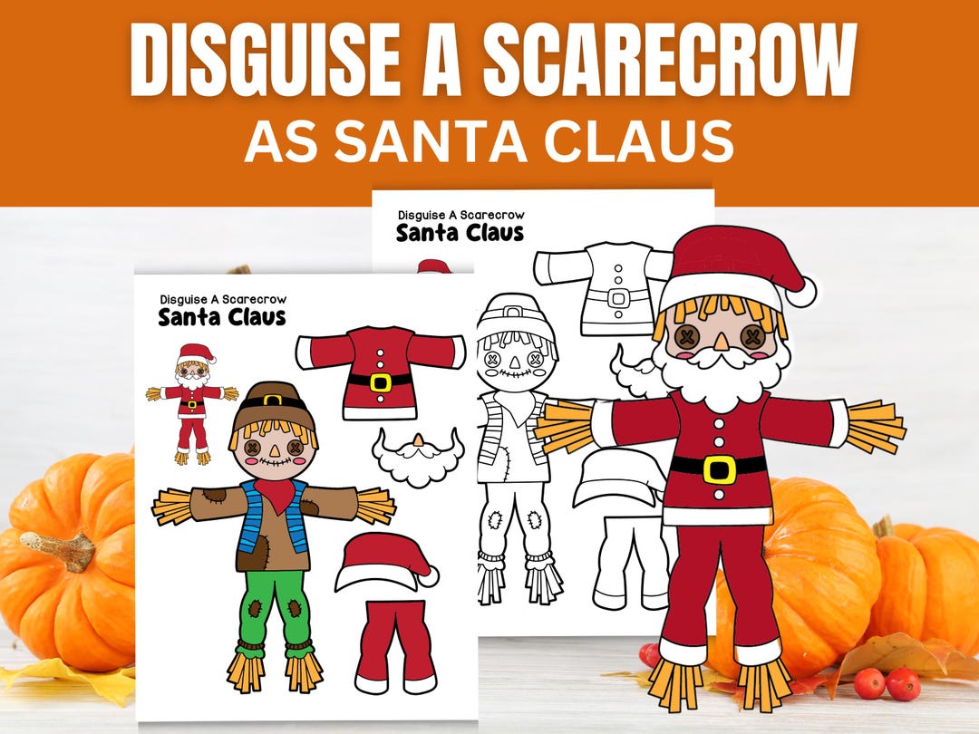 Disguise a Scarecrow as Santa Claus Kids Craft | Fall Farm Home ...