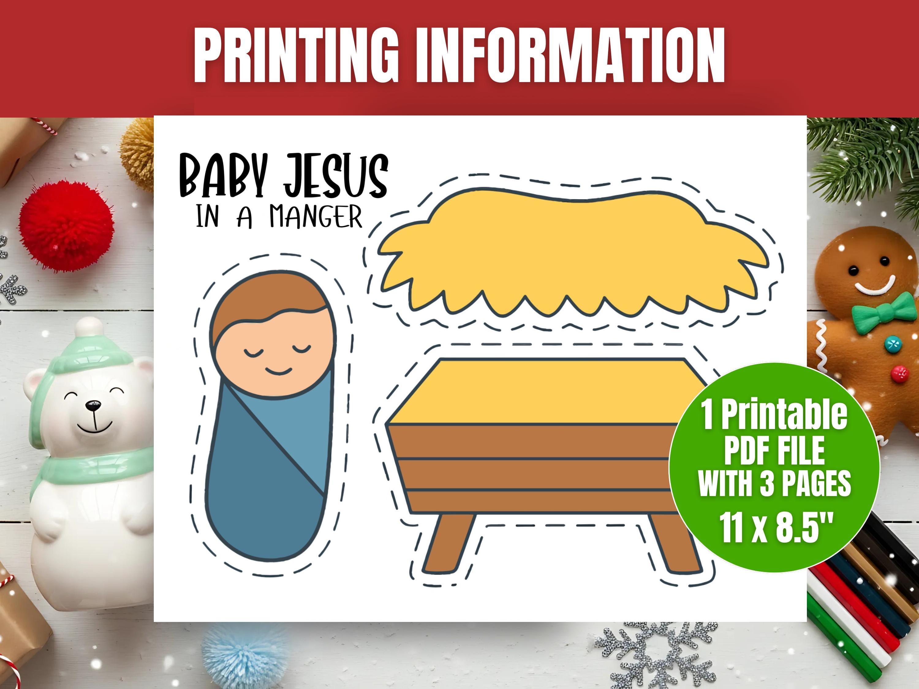 Printable Build a Baby Jesus in Manger Nativity Cut & Paste Bible ...