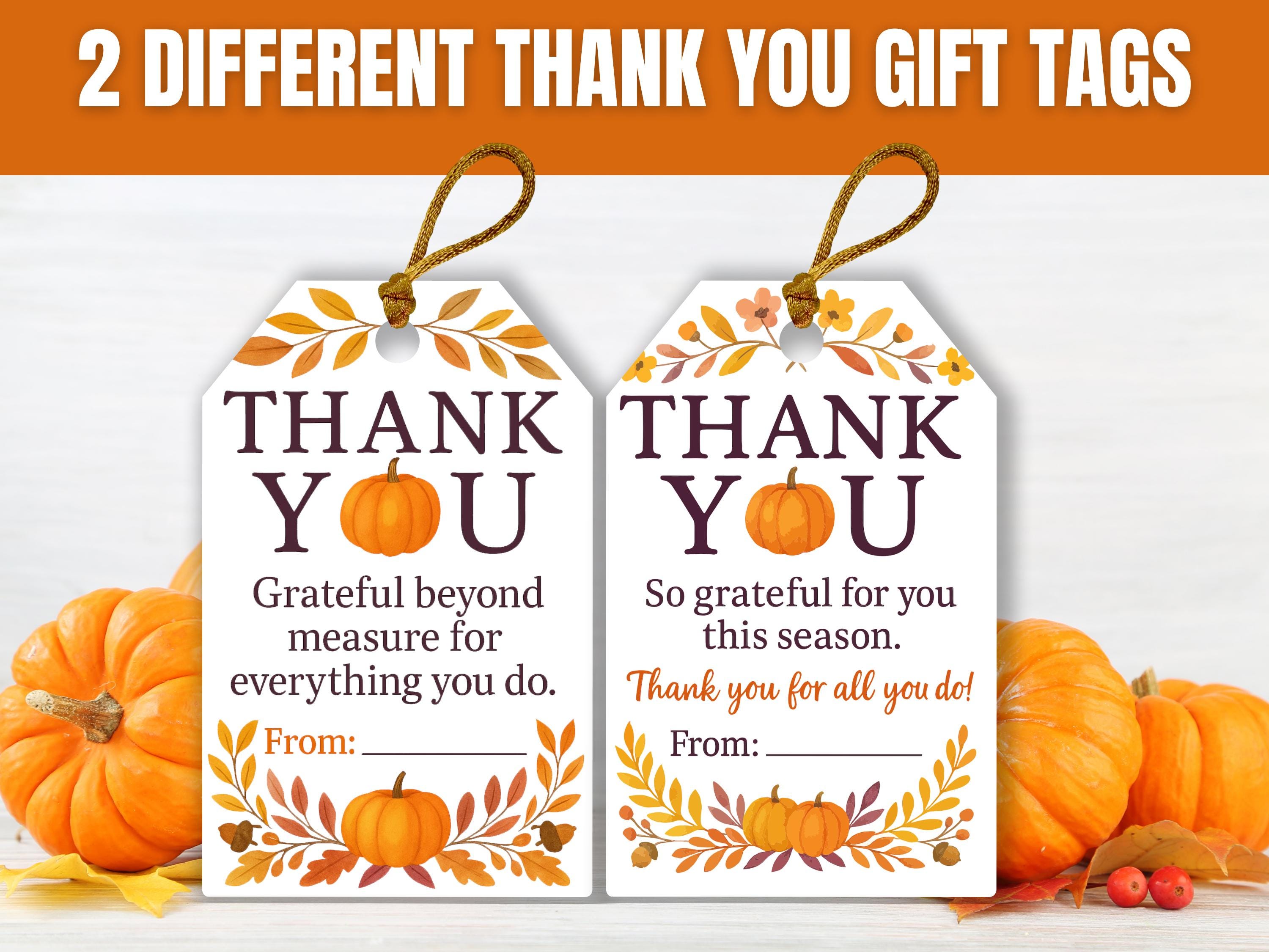Fall Appreciation Tags, Thanksgiving Thank You for All You Labels ...