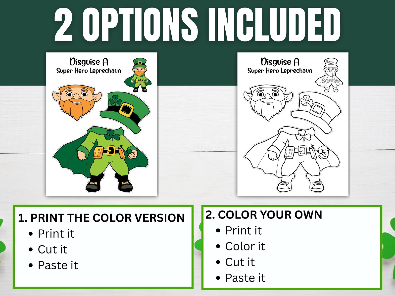 Disguise a Leprechaun Bundle Printable Cutout Craft for Kids | St ...
