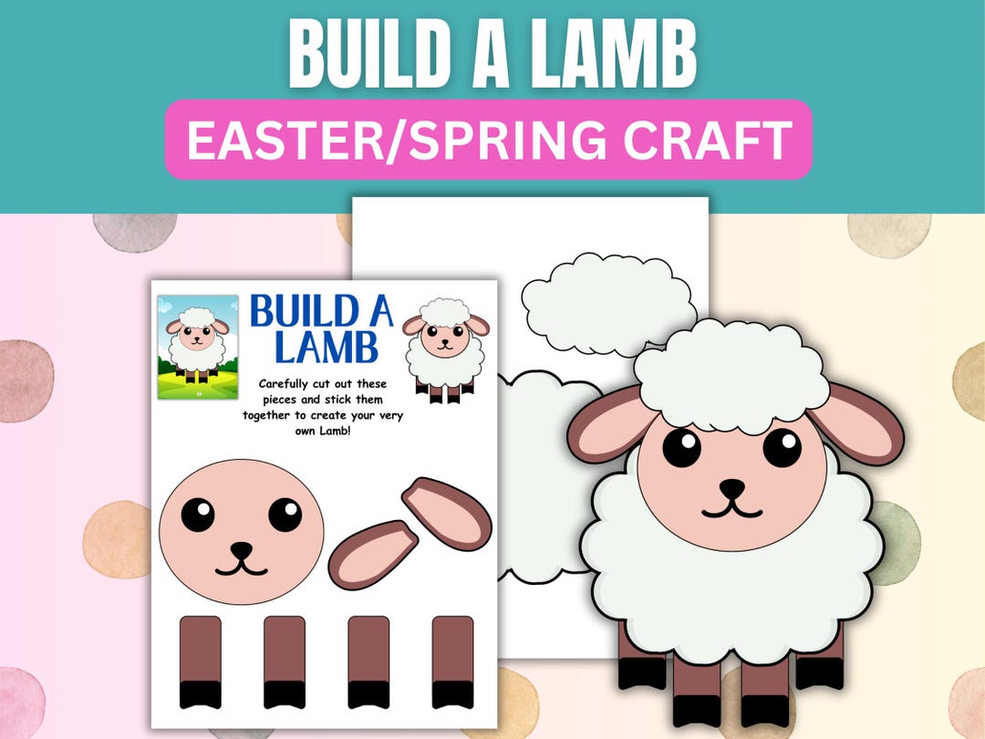 Build a Lamb Printable Craft for Kids | Spring Farm Animals Kids ...