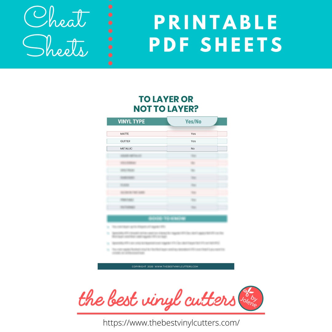 Printable Cheat Sheets for HTV to Layer or Not to Layer - Beginners ...