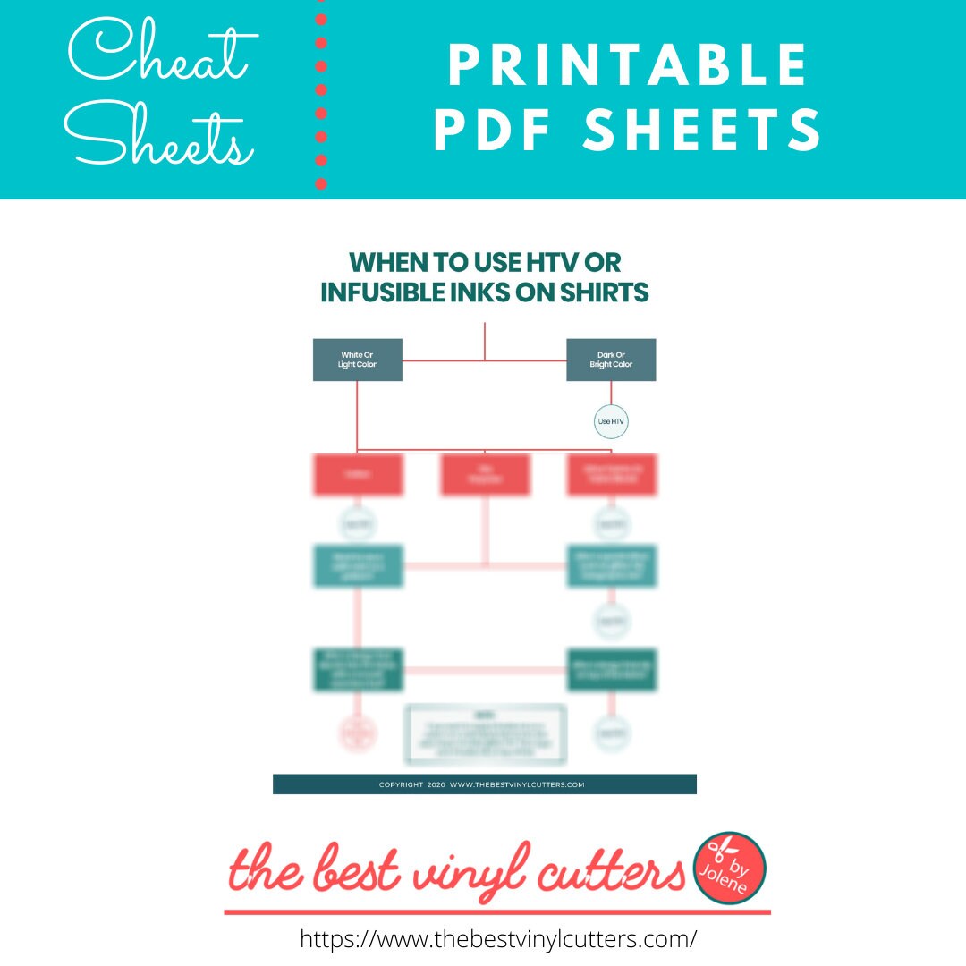 Printable Cheat Sheets for When to Use Infusible Ink or HTV - Beginners ...