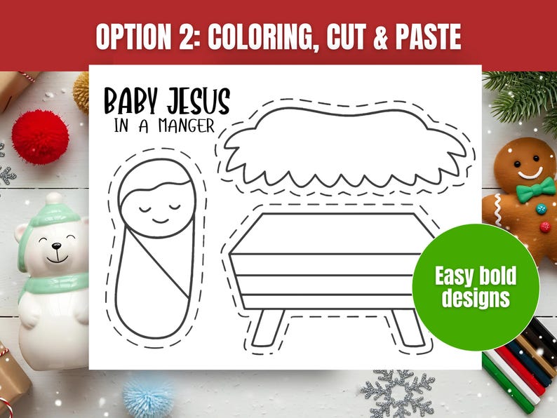Printable Build a Baby Jesus in Manger Nativity Cut & Paste Bible ...