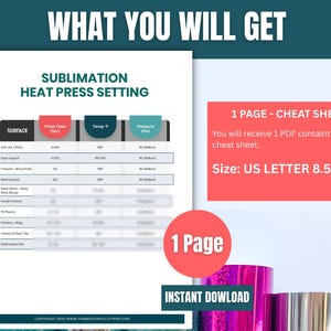 Printable Cheat Sheets for Sublimation Heat Press Temperature Settings ...