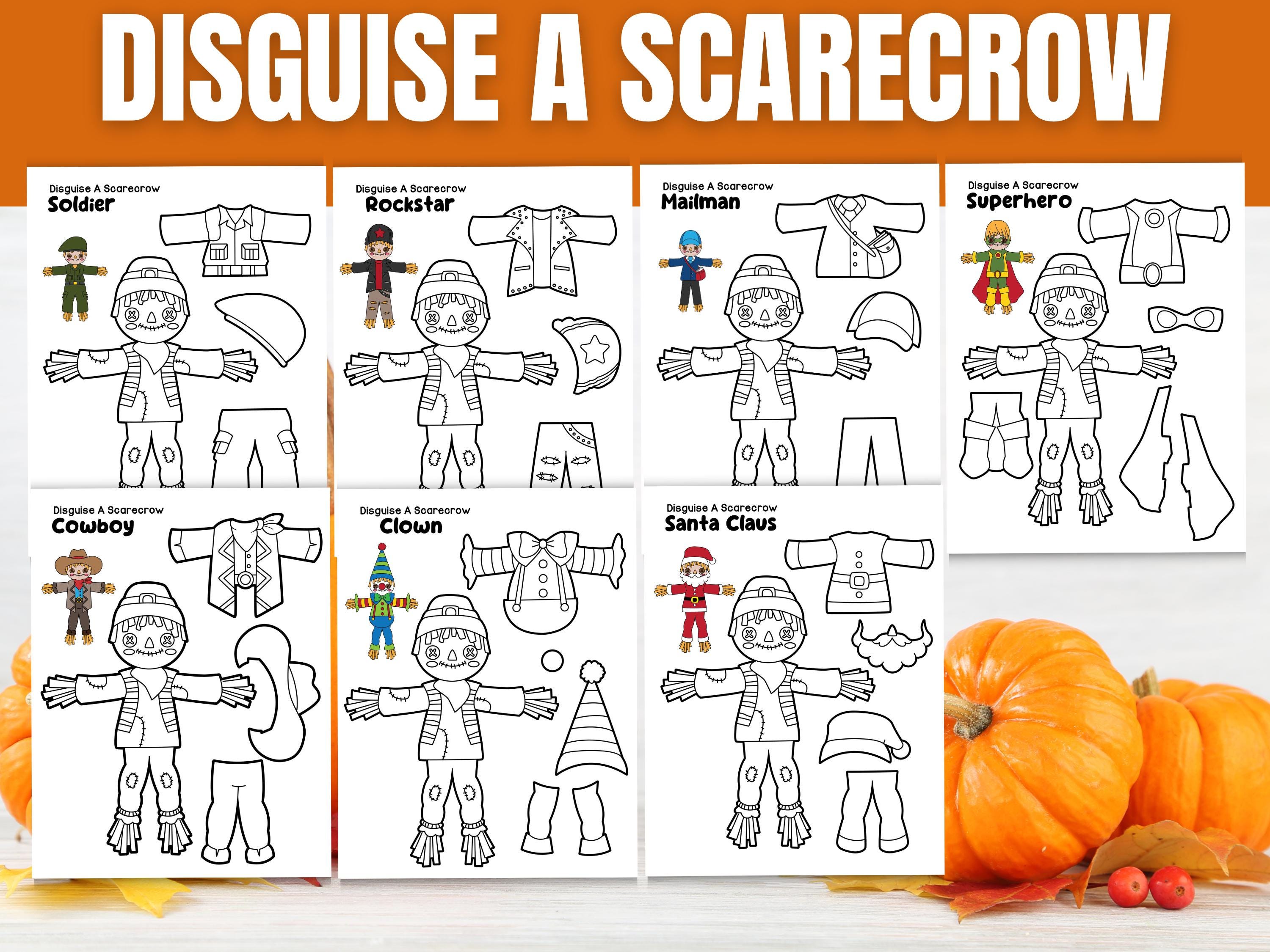 Printable Disguise a Scarecrow Paper Kids Craft Bundle | Fall Farm Home ...