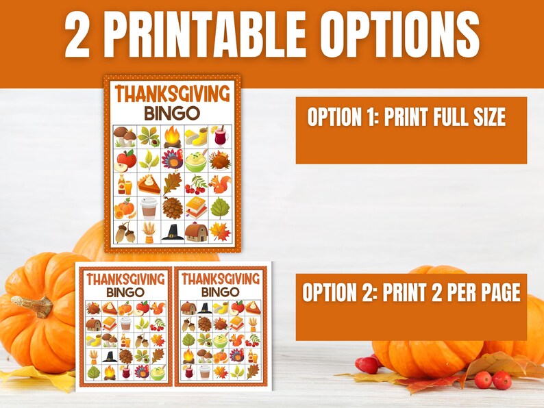 50 Printable Thanksgiving Bingo Cards Including Tokens + Calling Cards ...