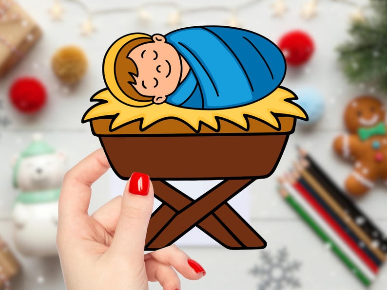 Printable Build a Baby Jesus in Manger Nativity Cut & Paste Bible ...