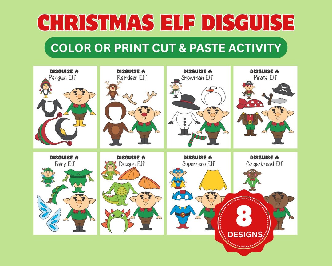 Disguise an Elf Printable Bundle - (elf Disguise Project, Christmas ...