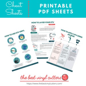 Printable Cheat Sheets for Heat Transfer Vinyl - Beginners Guide PDF ...