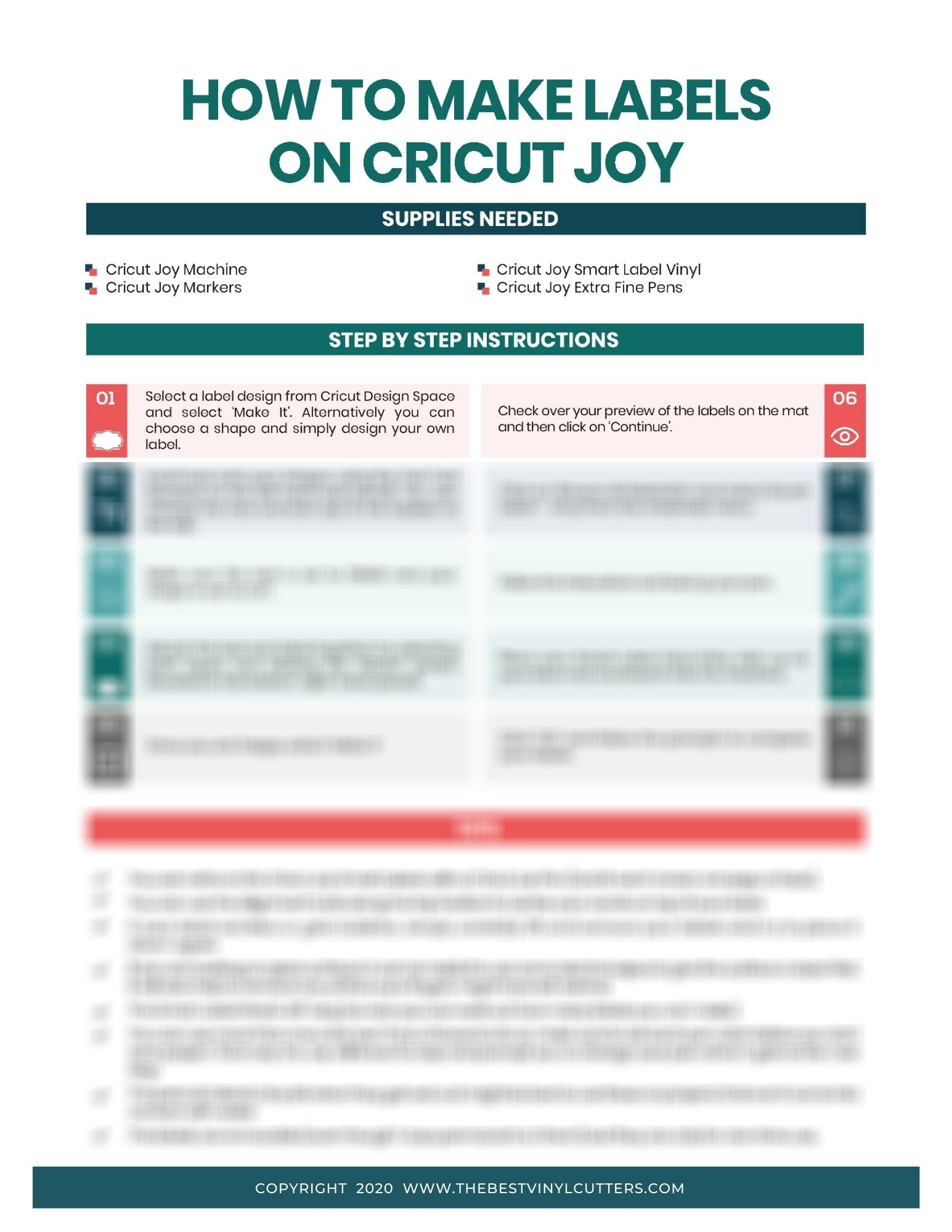 Printable Cheat Sheets for Cricut Joy Beginners Guide PDF Instant ...