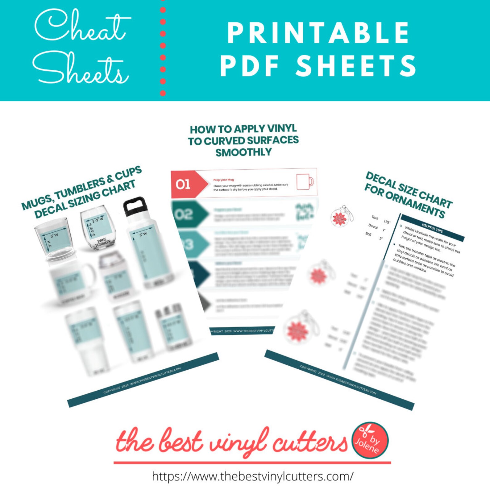 Printable Cheat Sheets for Adhesive Vinyl - Beginners Guide PDF Instant ...
