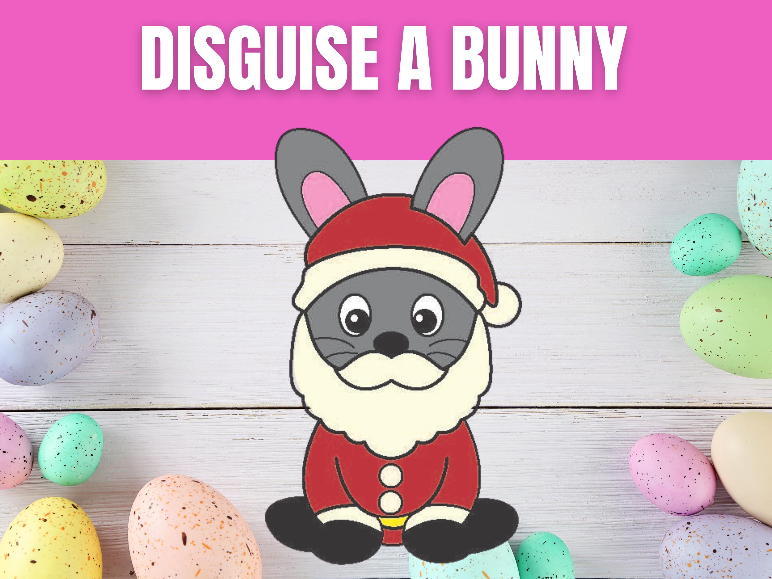 Disguise a Bunny as Santa Printable Cutout Craft for Kids | Spring ...