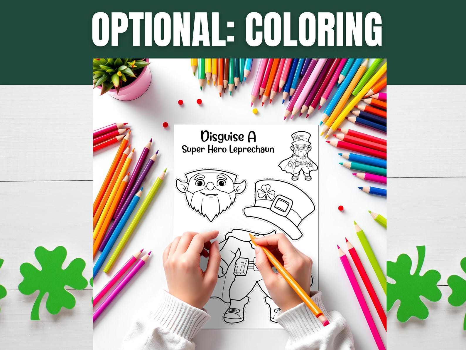 Disguise a Leprechaun Bundle Printable Cutout Craft for Kids | St ...