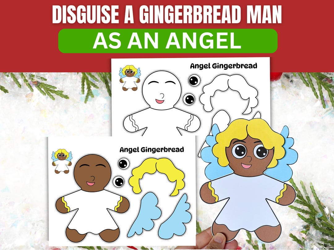 Disguise a Gingerbread Man as an Angel Printable Craft for Kids ...