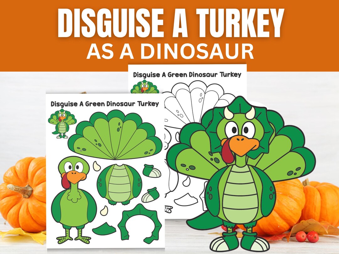Disguise a Turkey as a Dinosaur Kids Craft | Thanksgiving Activities ...