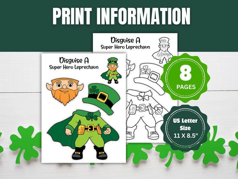 Disguise a Leprechaun Bundle Printable Cutout Craft for Kids | St ...
