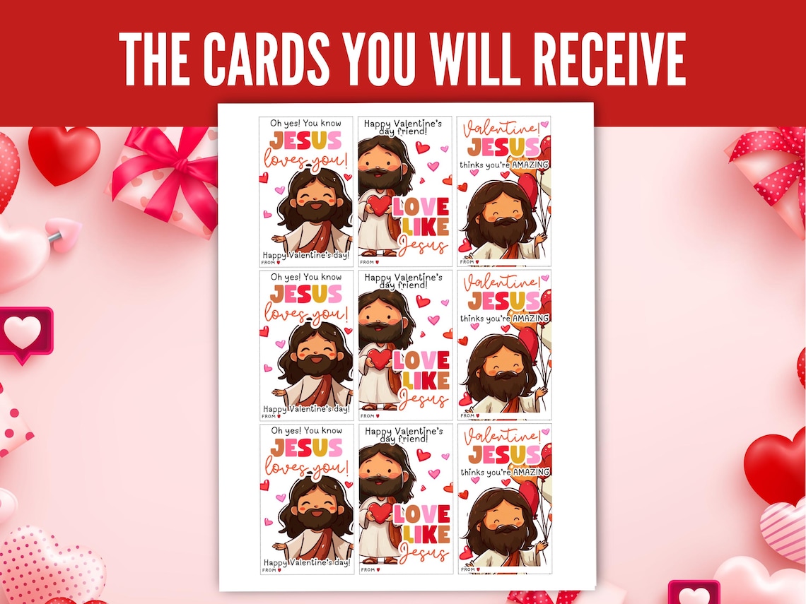 Printable Bible Verse Jesus Valentine Cards | Christian Kids School ...