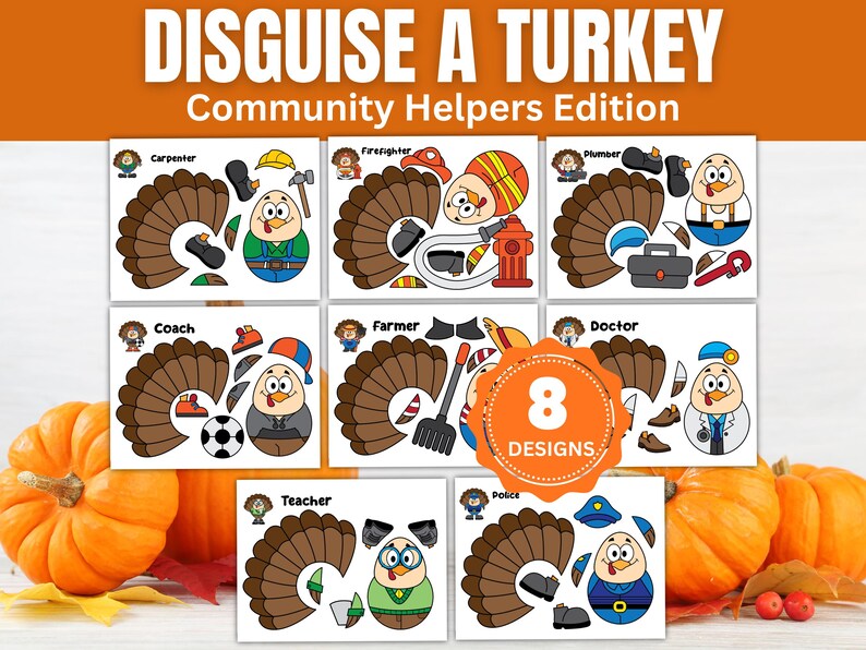 Disguise a Turkey Community Helpers Kids Craft Bundle | Nurse, Doctor ...