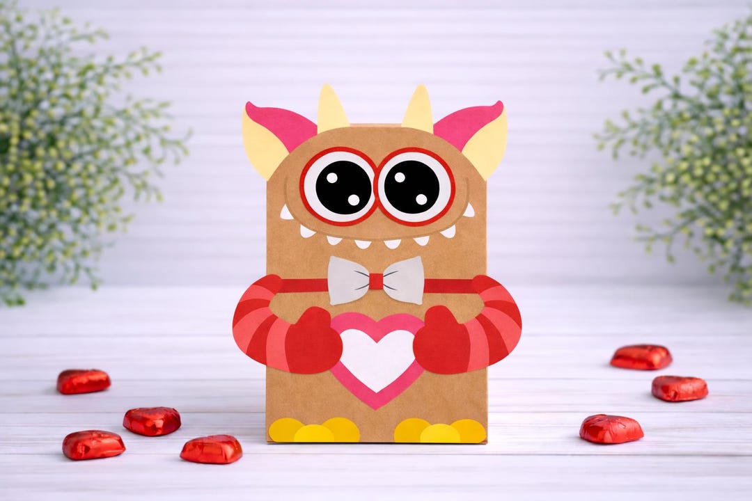 DIY Love Monster Valentine Box Printable Kit for Kids | Mailbox Craft ...