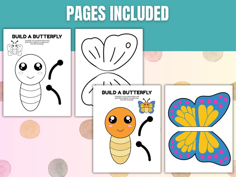 Build a Butterfly Printable Craft for Kids | Spring Insects Kids ...