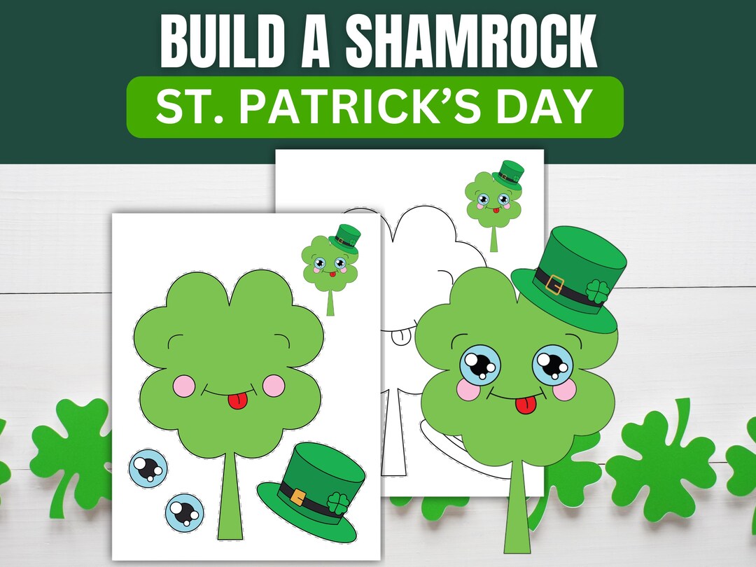 Build a Shamrock Printable Craft for Kids | St Patrick's Day Kids ...