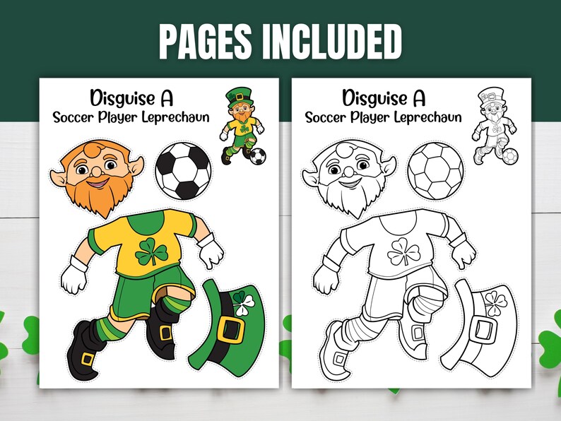 Disguise a Leprechaun as a Soccer Player Printable Cutout Craft for ...