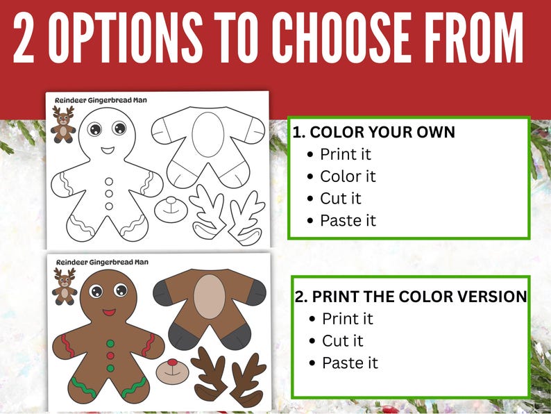 Disguise a Gingerbread Man as a Reindeer Printable Craft for Kids ...